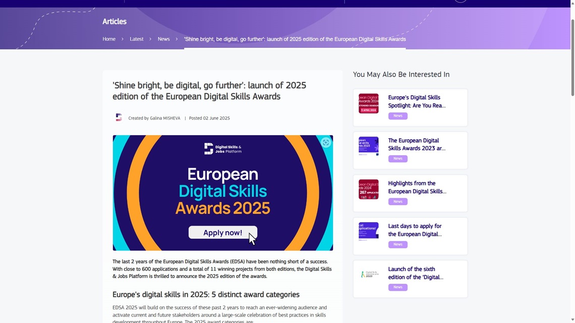 European Digital Skills Awards 2025